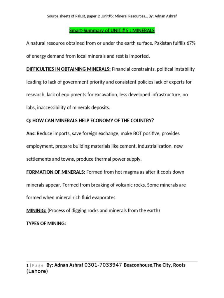 5 Mining Updated Pdf