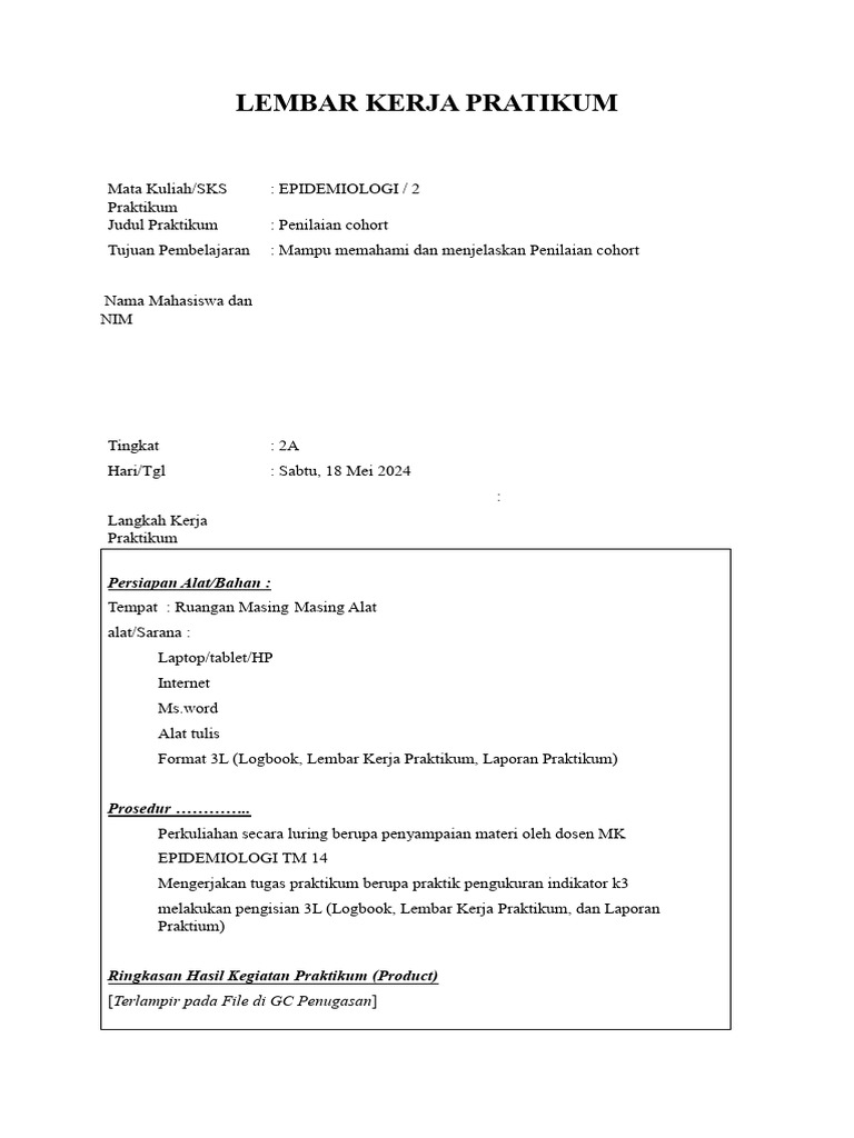 LKP Epid TM 14 Kel 3a | PDF