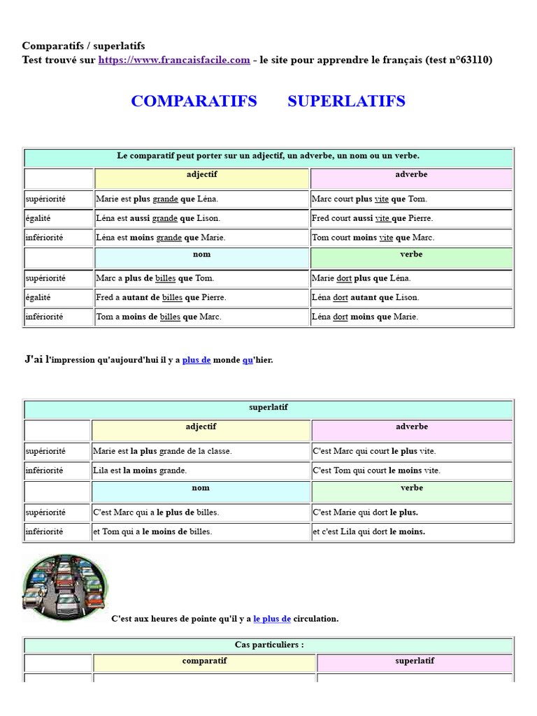 Comparatifs / Superlatifs | PDF