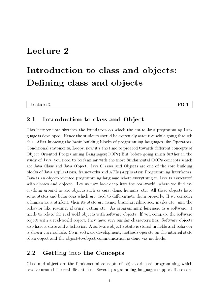 Intro To Classes and Objects | PDF | Parameter (Computer Programming) | Class (Computer Programming)