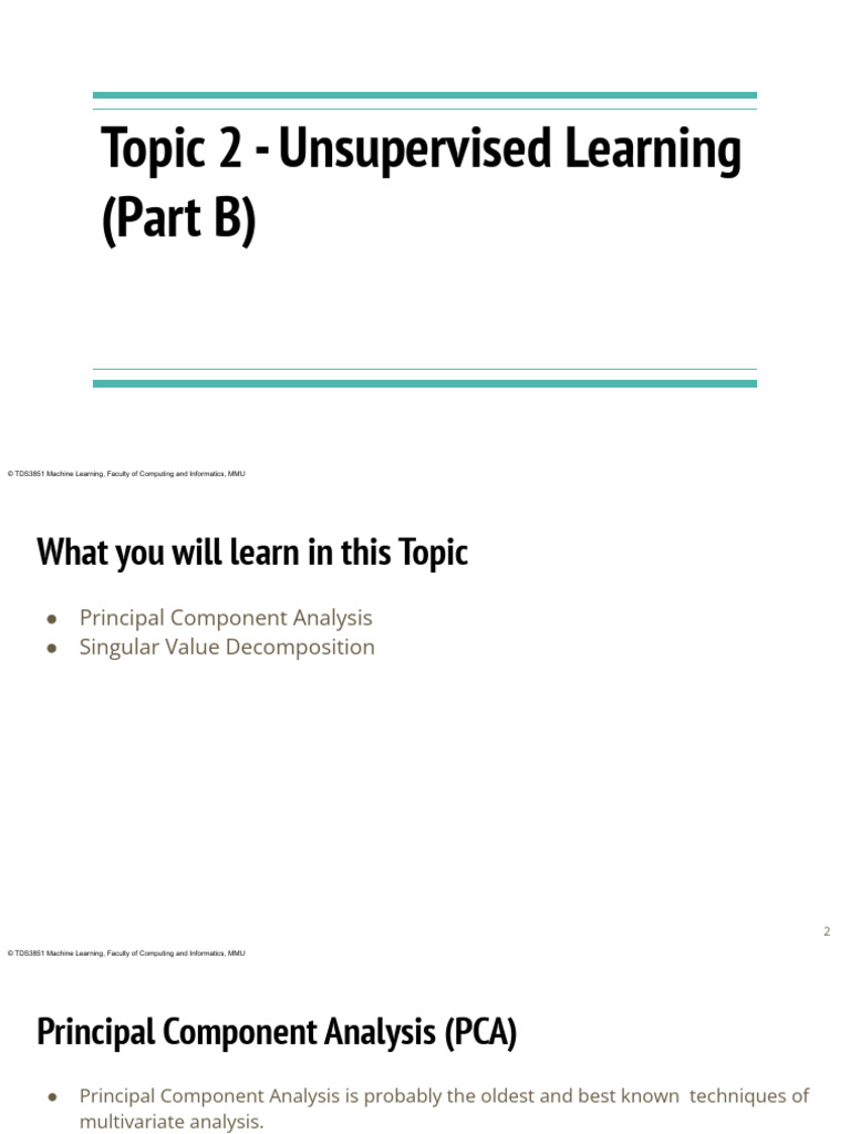 Topic 2 - Unsupervised Learning (Part B) | PDF