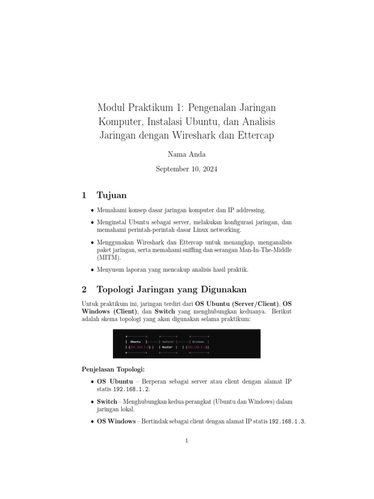 Modul 1 Jarkom | PDF