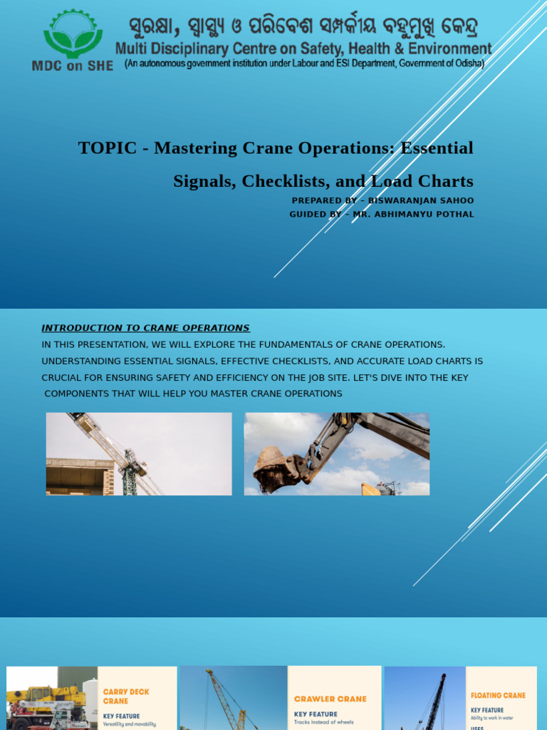 TOPIC - Mastering Crane Operations BISWA | PDF | Crane (Machine)