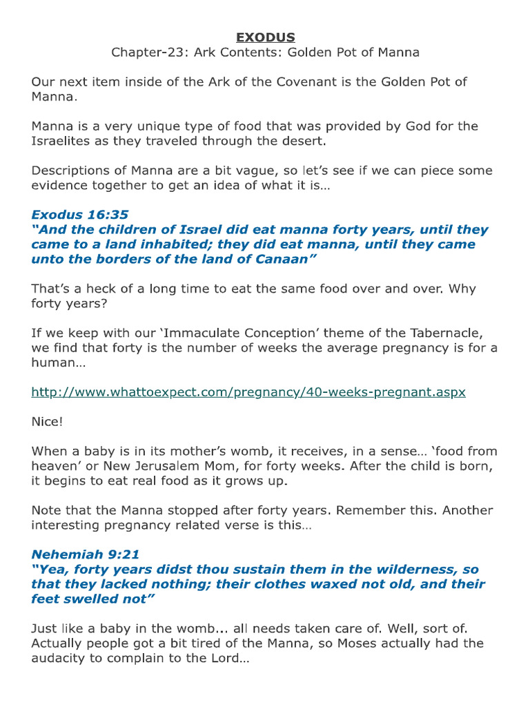 Chapter-23 - Ark Contents - Golden Pot of Manna | PDF