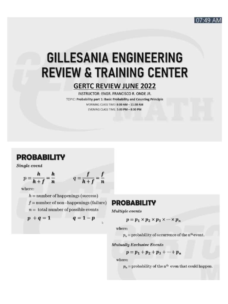 MATH WEEK 4 SIR ONDE PART 1 BASIC PROBABILITY AND COUNTING PRINCIPLE Compressed | PDF