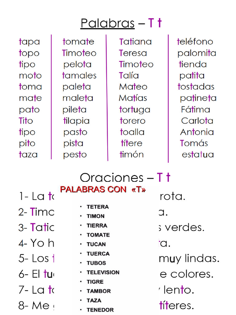 Palabras Con T | PDF