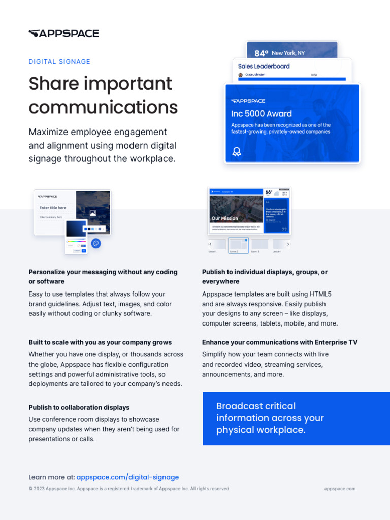 Appspace Digital Signage | PDF