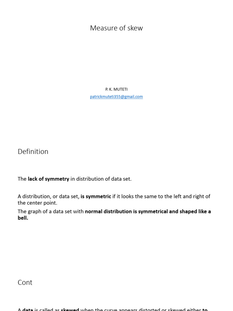 Biostatistics Unit 5. Measure of Skew | PDF | Skewness | Standard Deviation