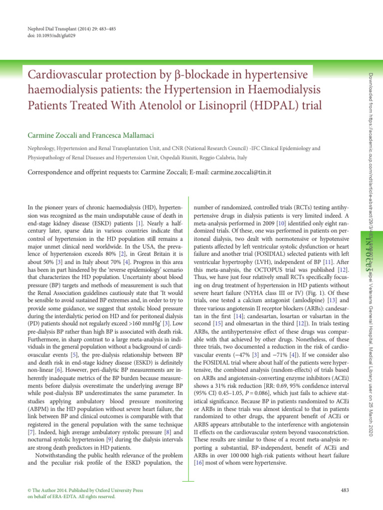 2014 Cardiovascular protection by β-blockade in hypertensive ...