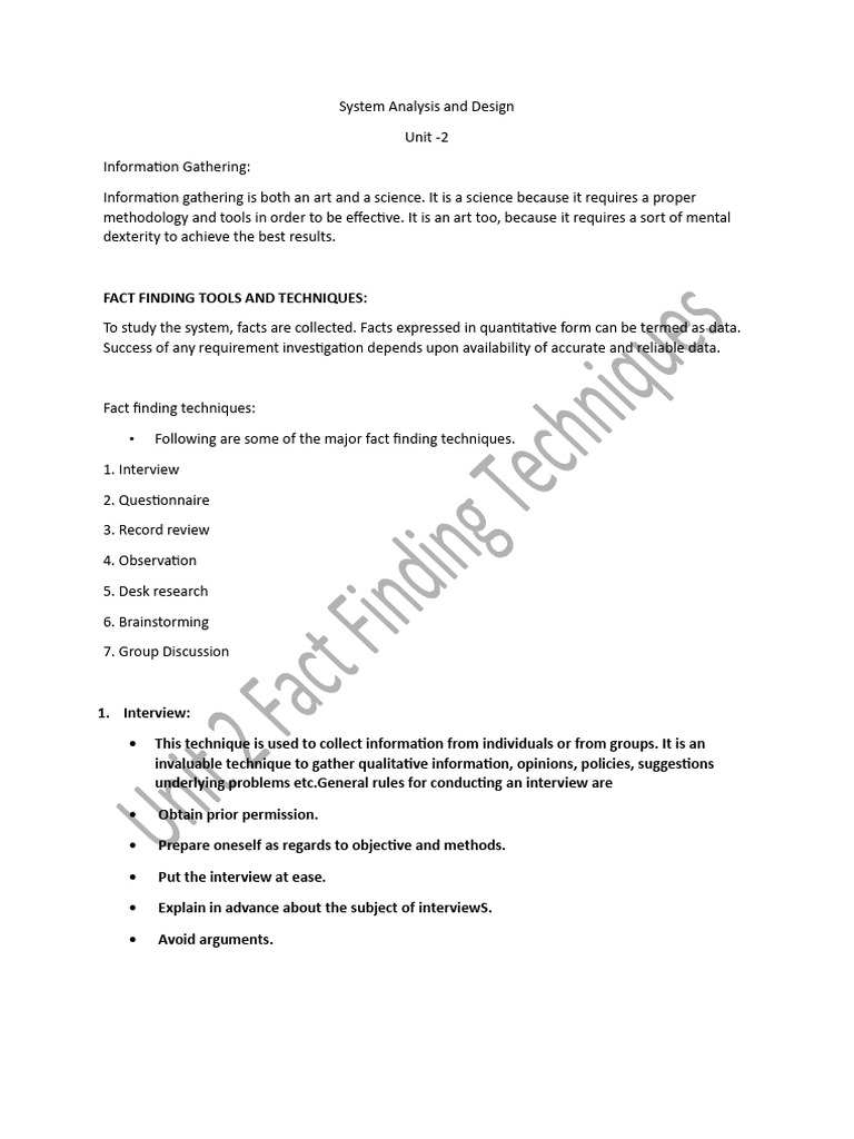 System Analysis and Design - Unit 2 | PDF
