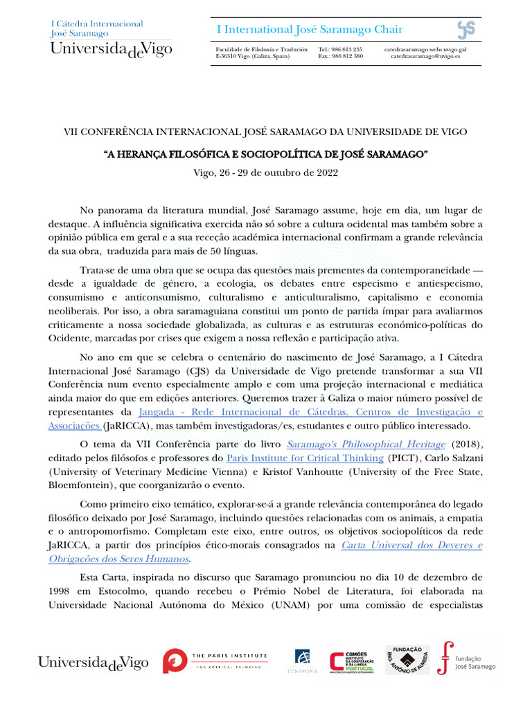 Apresentacao e CFP - Final - 18-01-2022 | PDF