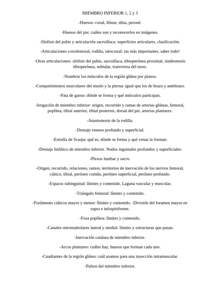 MIEMBRO INFERIOR 1 | PDF
