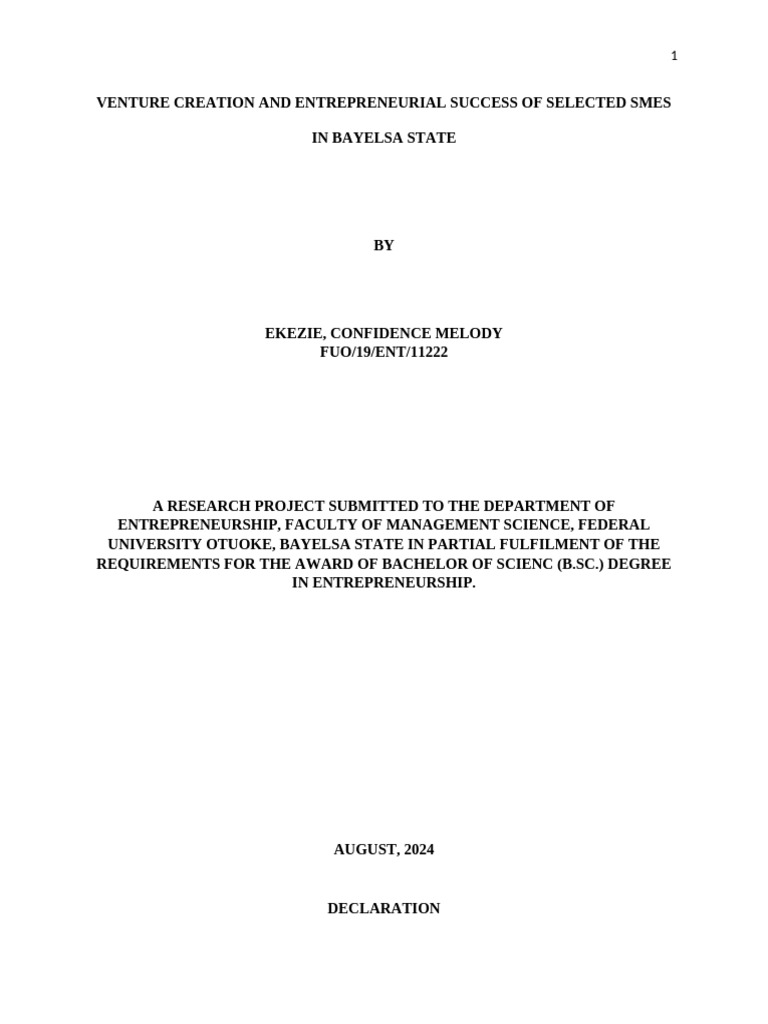 Melody Complete Project Work | PDF | Entrepreneurship | Small And ...