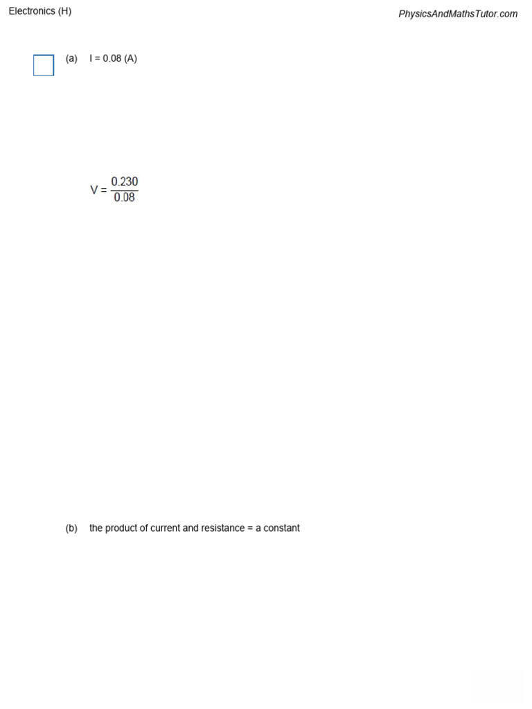 Electronics (H) MS | PDF | Voltage | Electrical Resistance And Conductance