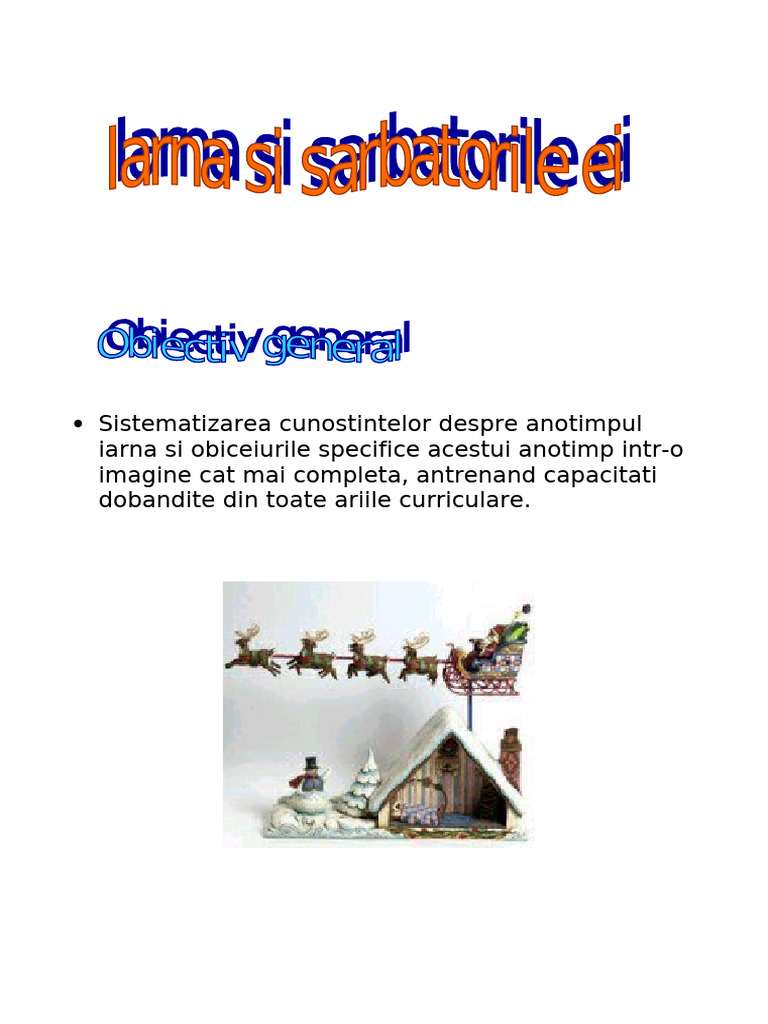 Iarna Si Sarbatorile Ei Proiect 1 | PDF