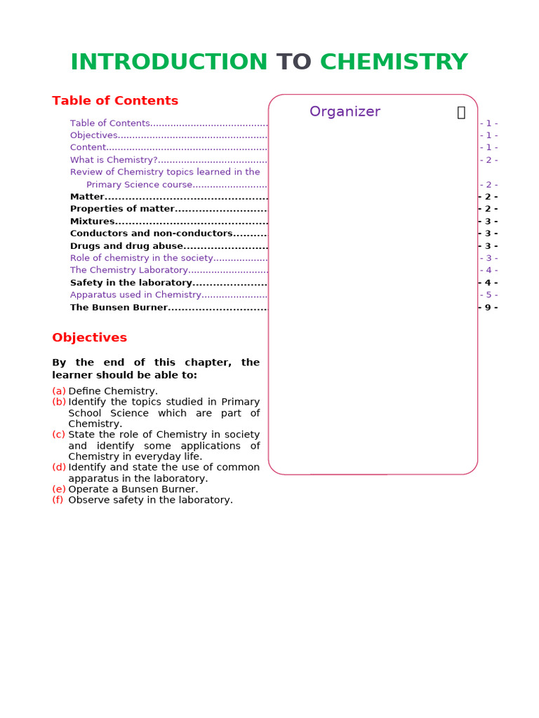 1.1 Introduction To Chemistry | PDF