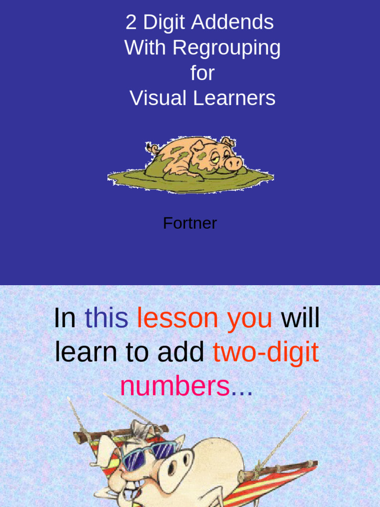 Addition Two Digit Addends With Regrouping For Visual Learners | PDF