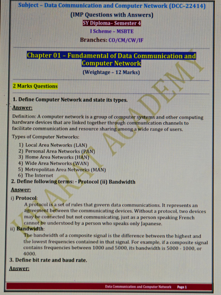 DCC IMP Questions | PDF