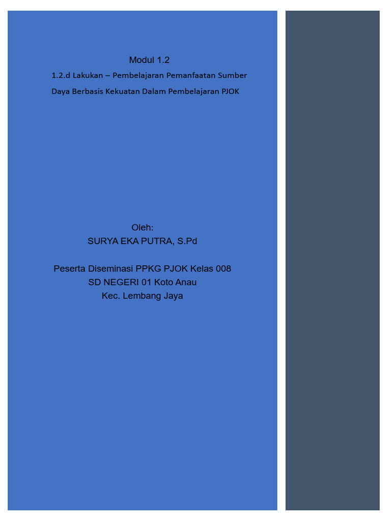 Tugas Modul 1.2.d PPKG PJOK | PDF