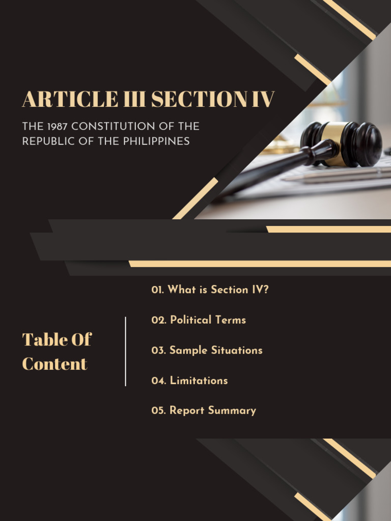 ARTICLE III Section iv (1) | PDF