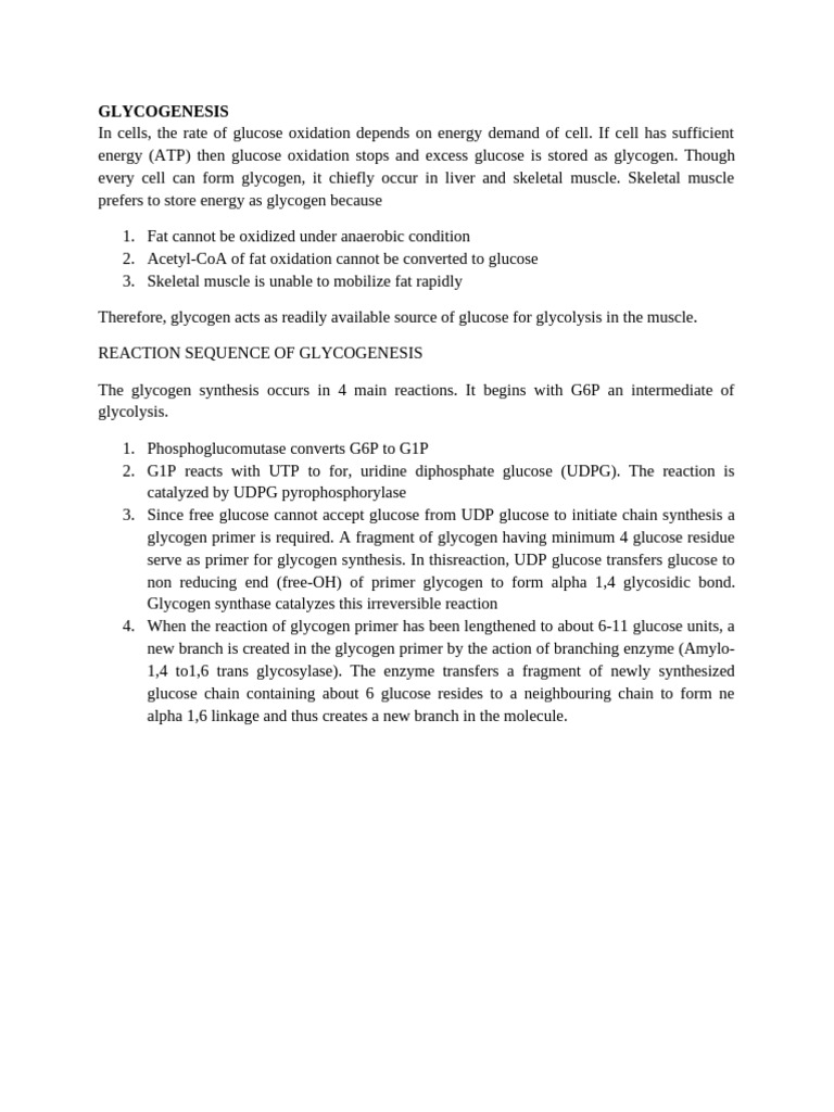 Breakdown and Synthesis of Glycogen | PDF | Glycogen | Wellness