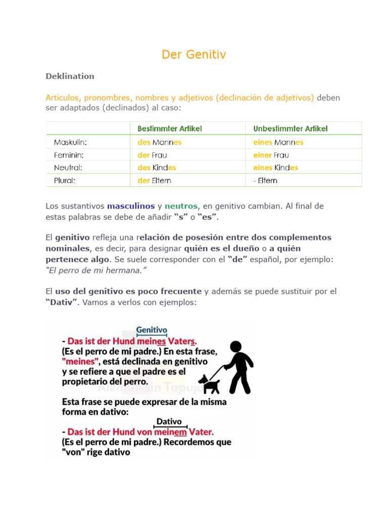 Der Genitiv - Regel | PDF