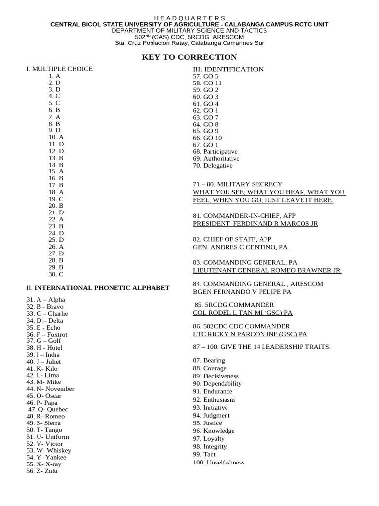 exam-key-to-correction | PDF