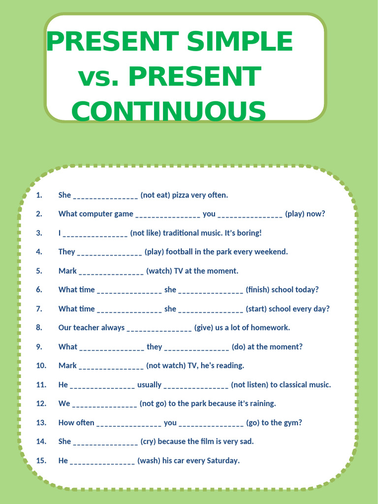 Present Simple Vs | PDF