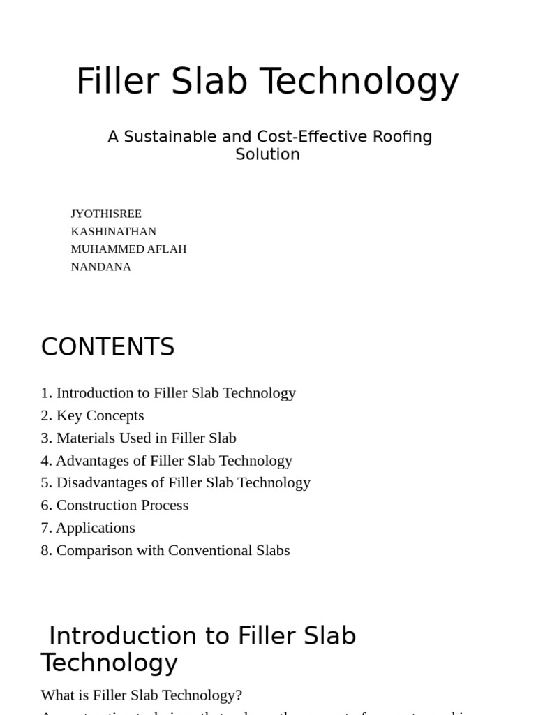 Filler Slab Technology | PDF | Concrete | Building Insulation