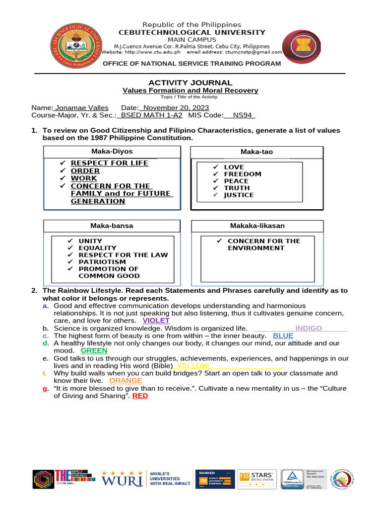 Rainbow Activity Journal | PDF