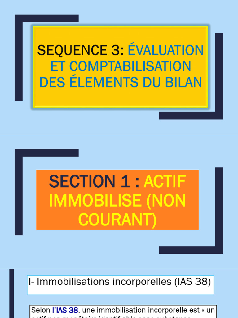 ÉVALUATION ЕT COMPTABILISATION DЕS ÉLЕMЕNTS DU BILAN | PDF