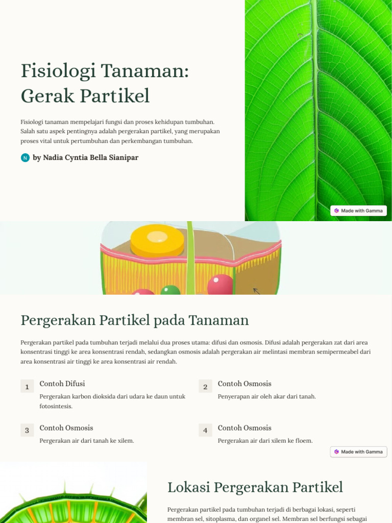 Fisiologi Tanaman Gerak Partikel | PDF