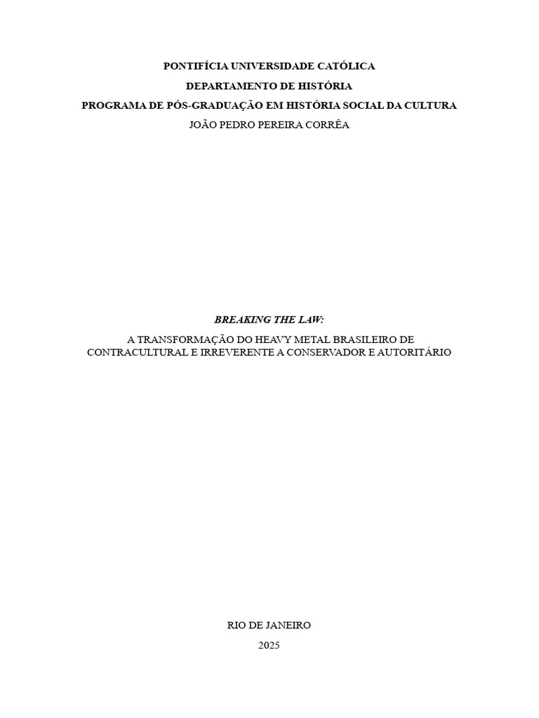 Projeto de Pesquisa Mestrado PUC | PDF