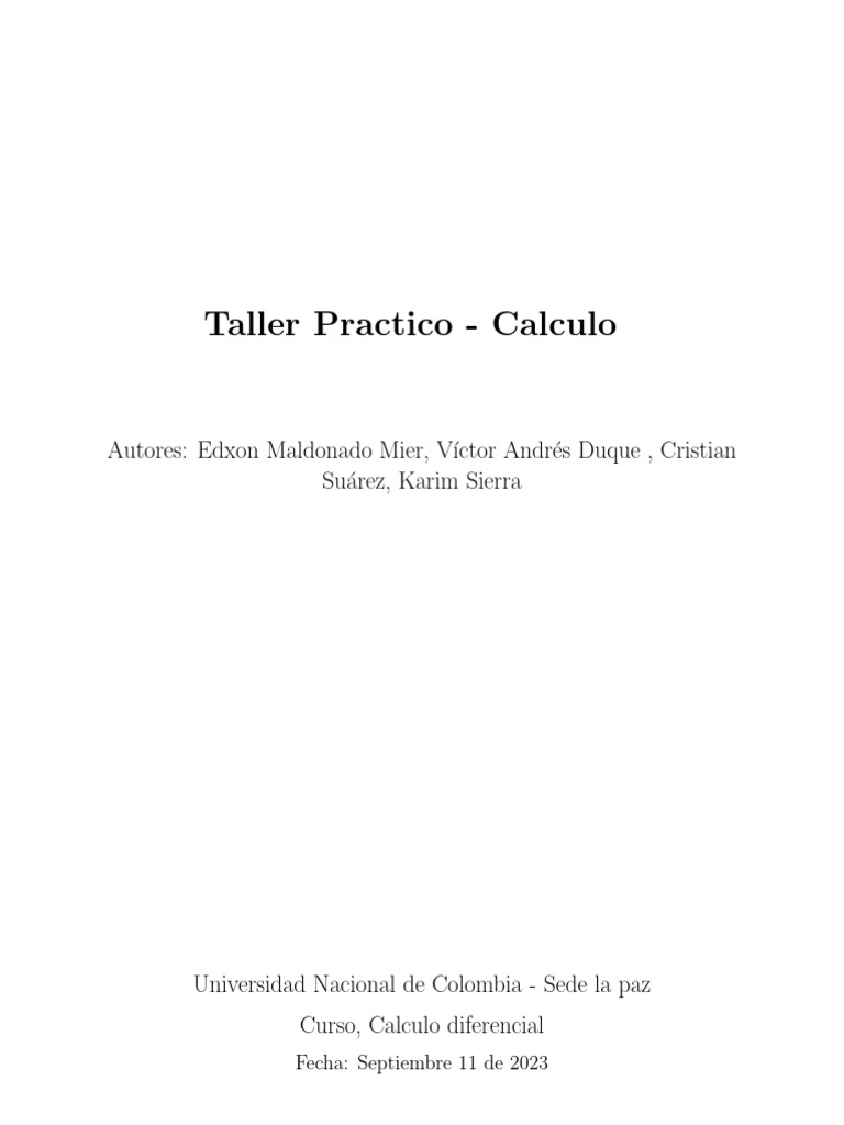 Taller Practico Derivada | PDF