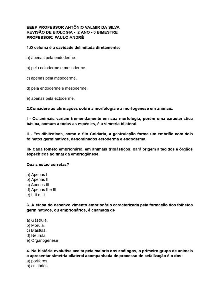 Revisão 3bi 2 Ano | PDF