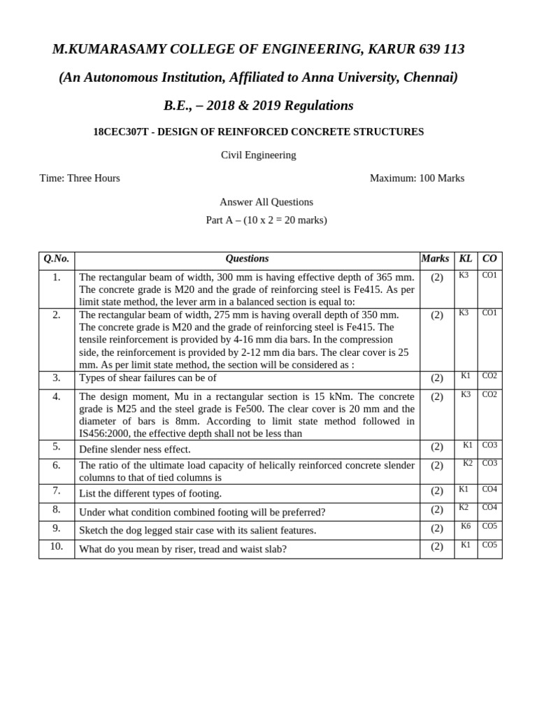 3.question Paper Format (BE) | PDF