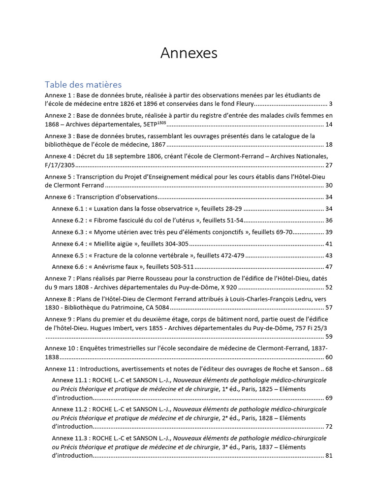 Archives de l'École de Médecine 1826-1896 | PDF