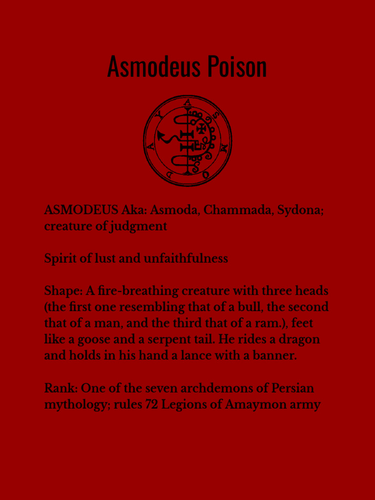 Asmodeus Poison | PDF