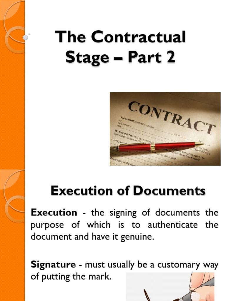 The Contractual Stage - 2 | PDF