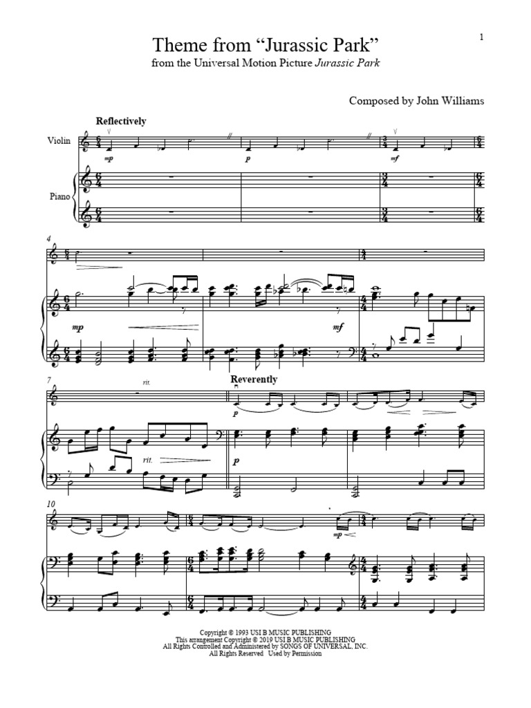 Theme From Jurassic Park | PDF