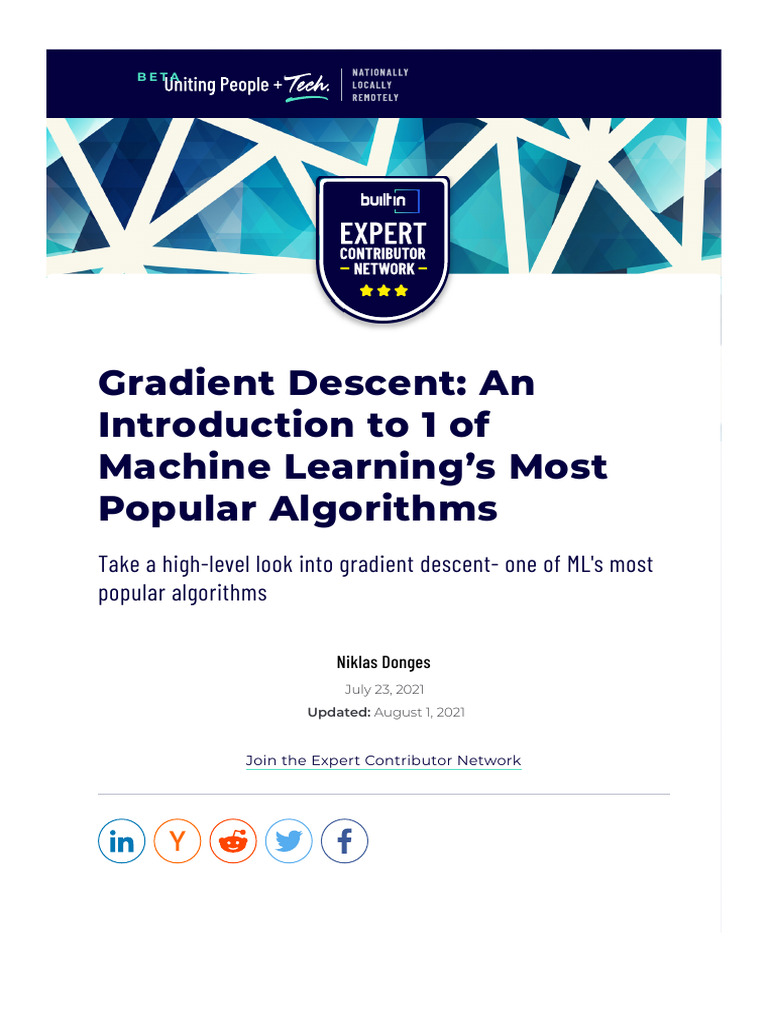 Gradient Descent - A Quick, Simple Introduction - Built in | PDF | Mathematics | Artificial ...