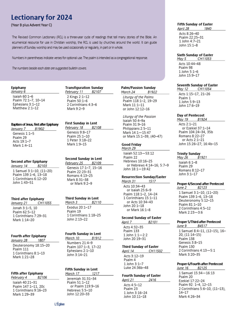 Lectionary 2024 Yearb | PDF