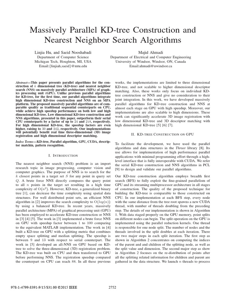 Massively Parallel KD-tree Construction and Nearest Neighbor Search ...