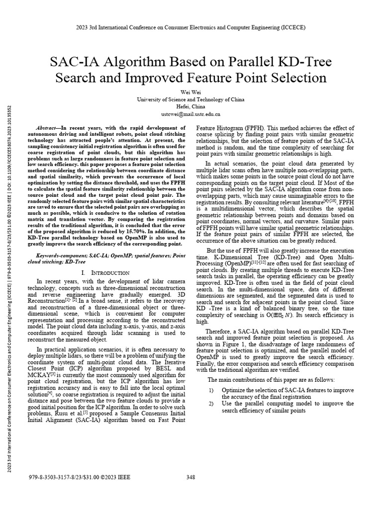 SAC-IA Algorithm Based On Parallel KD-Tree Search and Improved Feature ...