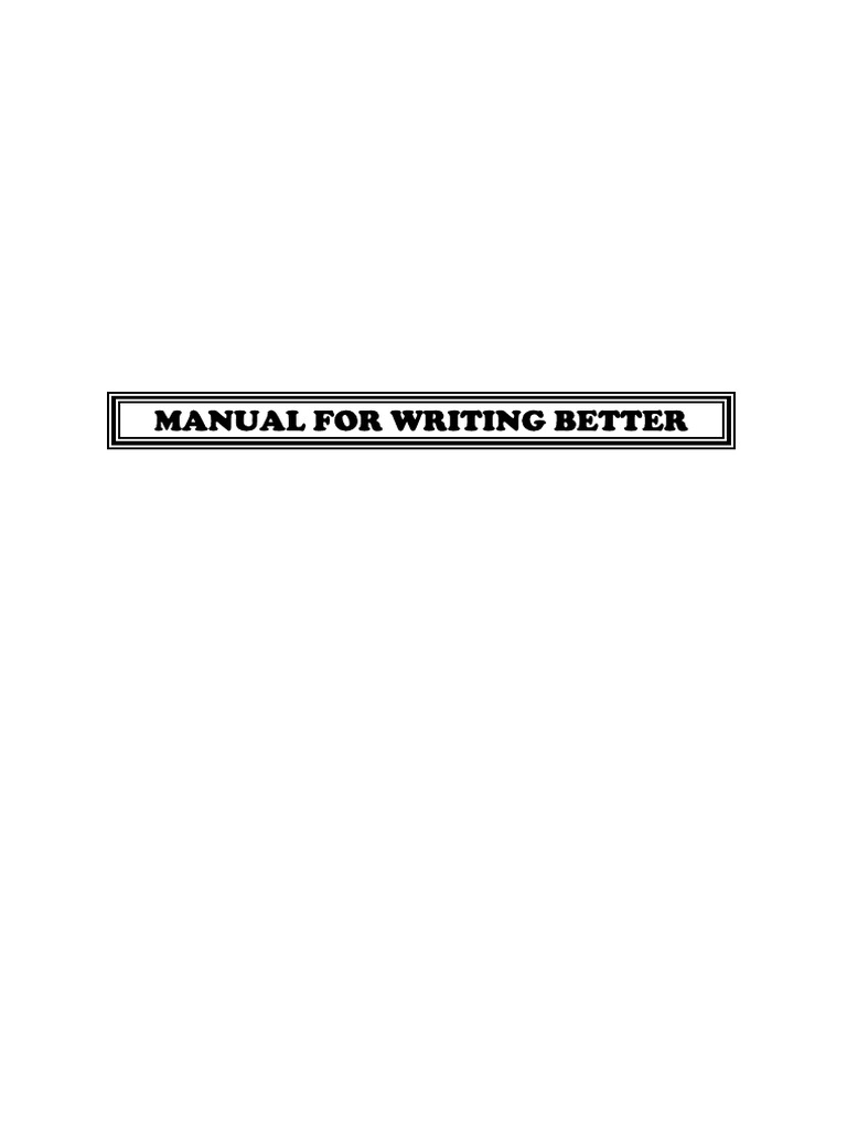 Rules For Writing Better Pdf 