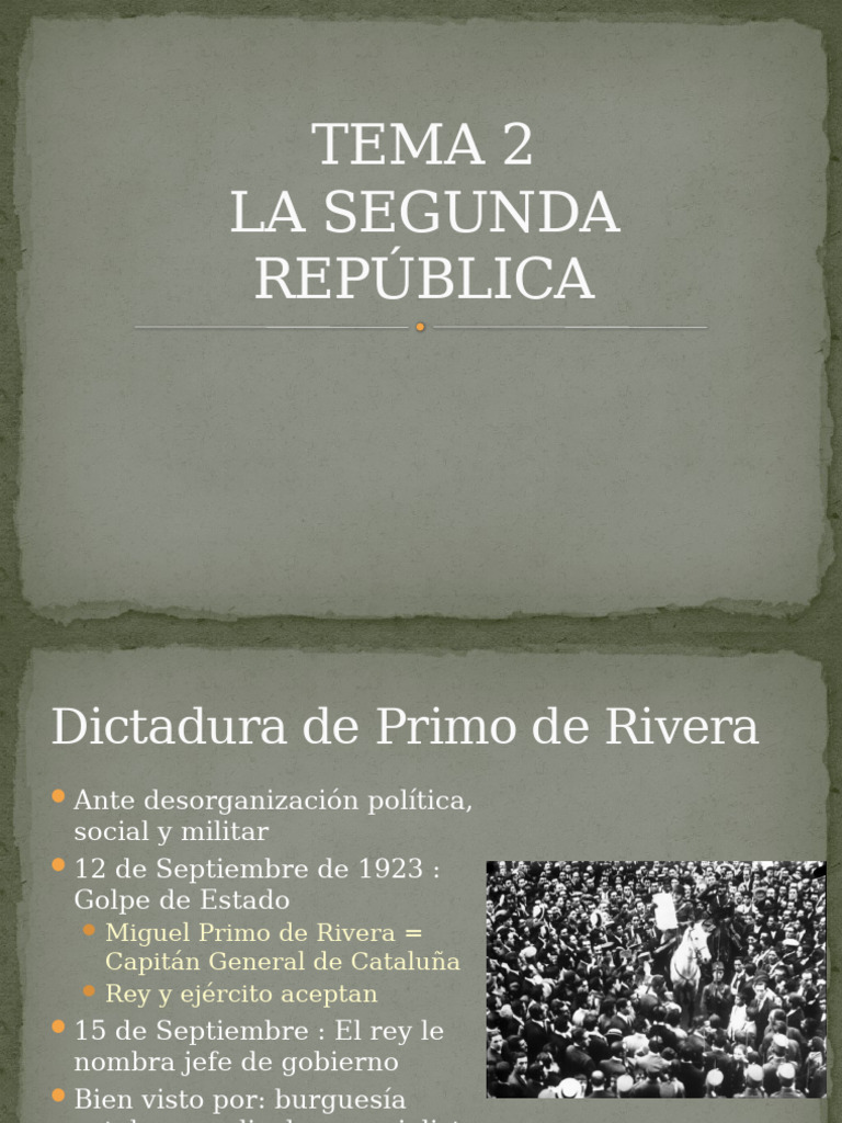 Tema 2. Segunda República | PDF