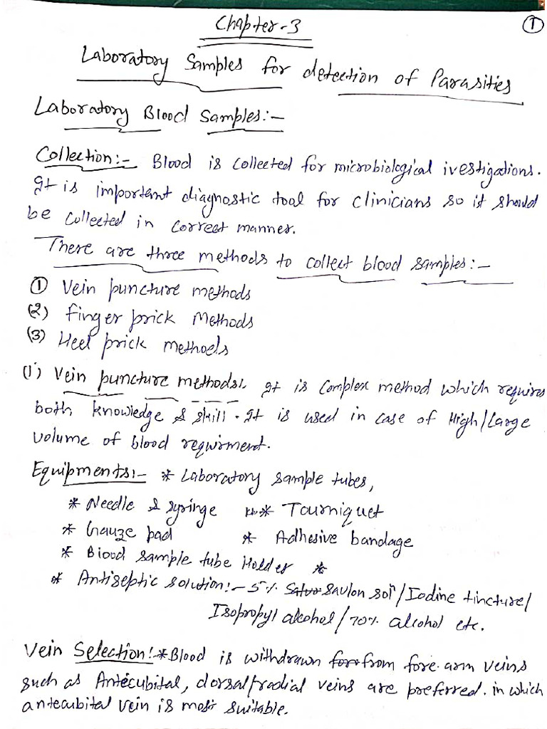 Chapter-3 CM-LLL Laboratory Samples For Detection of Parasites | PDF