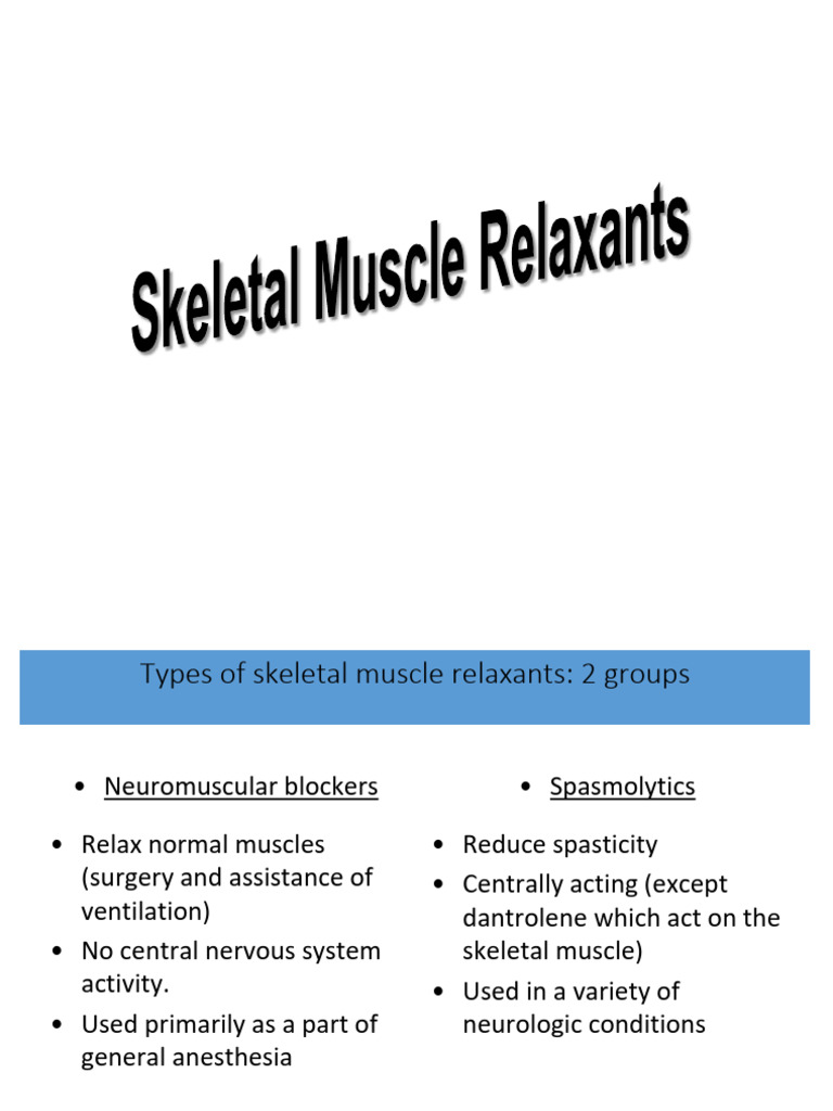 Skeletal Muscle Relaxants (Prelab) | PDF | Acetylcholine | Self-Improvement
