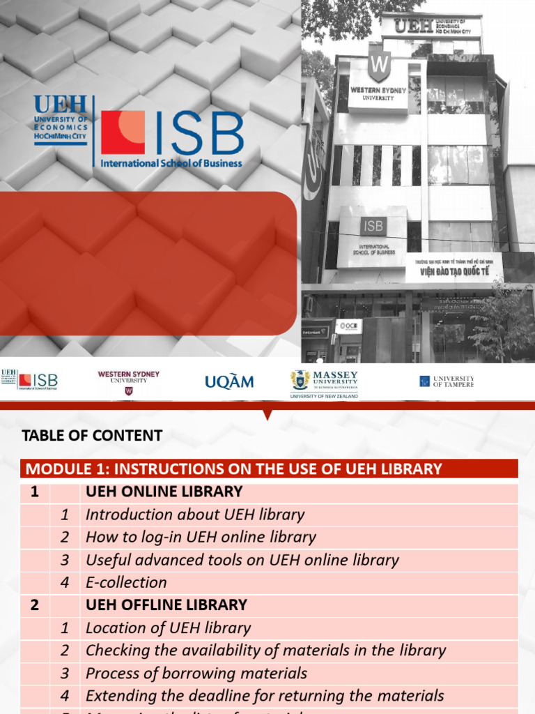 Module 1 - Instructions On The Use of UEH Library | PDF