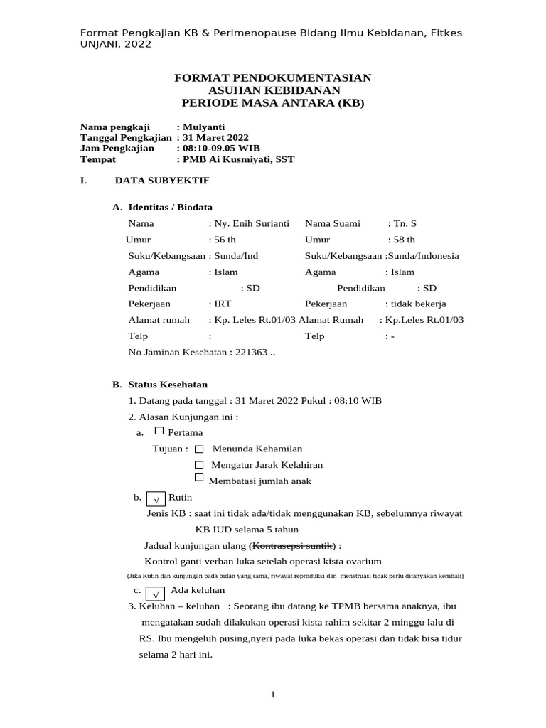 SOAP Ujian Stase Yanti - Format KB Rev - 2021 | PDF